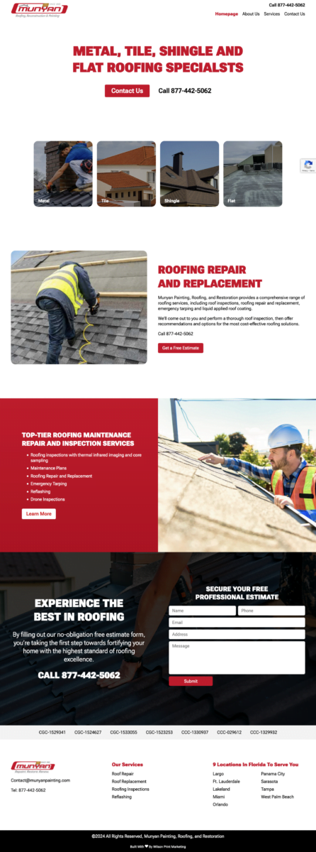 Munyan Roofing | Wilson Printing USA